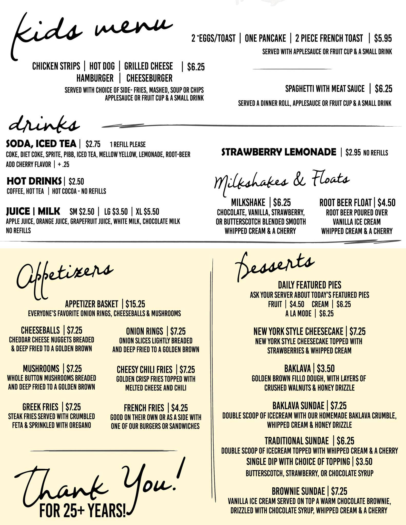 Menu at Johnnie Mars Family Restaurant, Sioux City