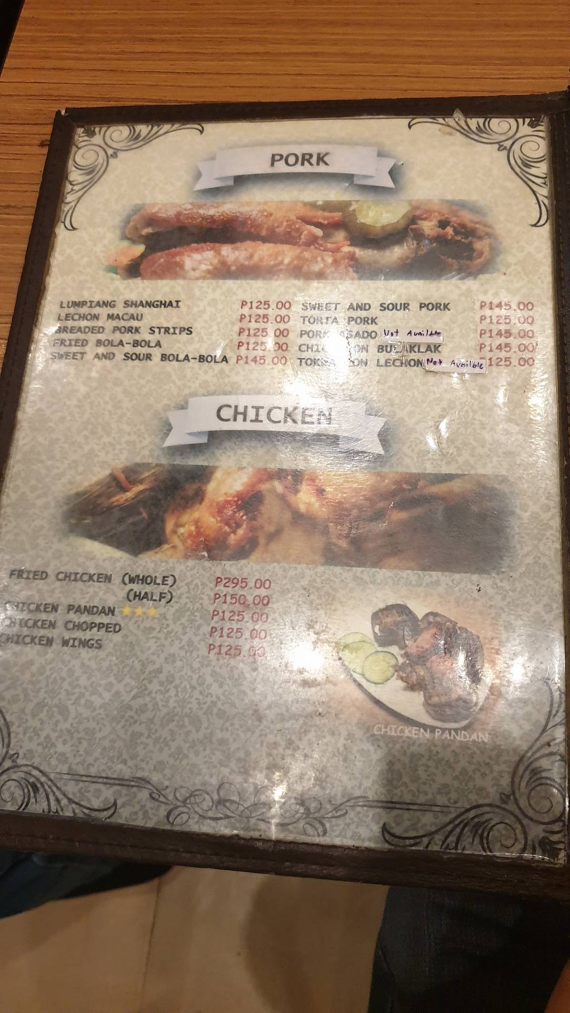 Menu at Judy Ann Crispy Pata restaurant, Malabon