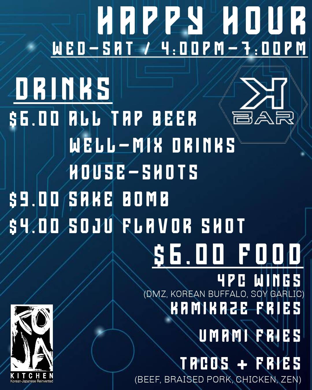 Menu at KBAR.DOCO, Sacramento