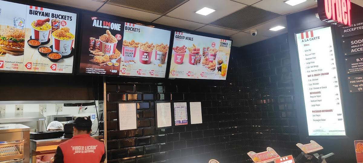Menu at KFC, Nagpur, G1