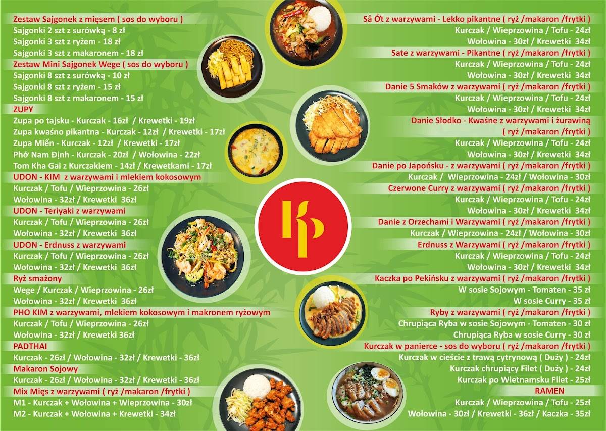 Menu at KIM PHO restaurant, Mielec