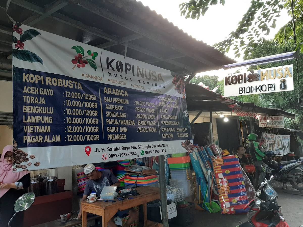 Menu at KOPI NUSA cafe, West Jakarta