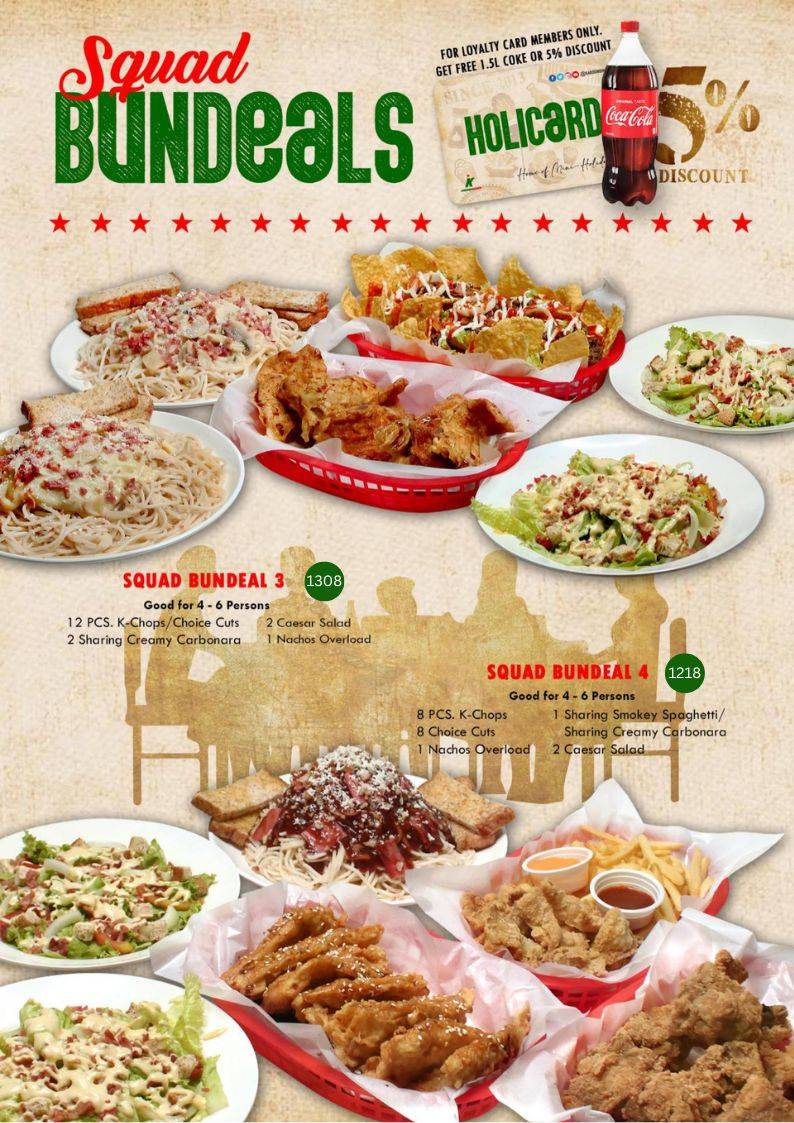Carta del restaurante Kaboom Diner, Filipinas