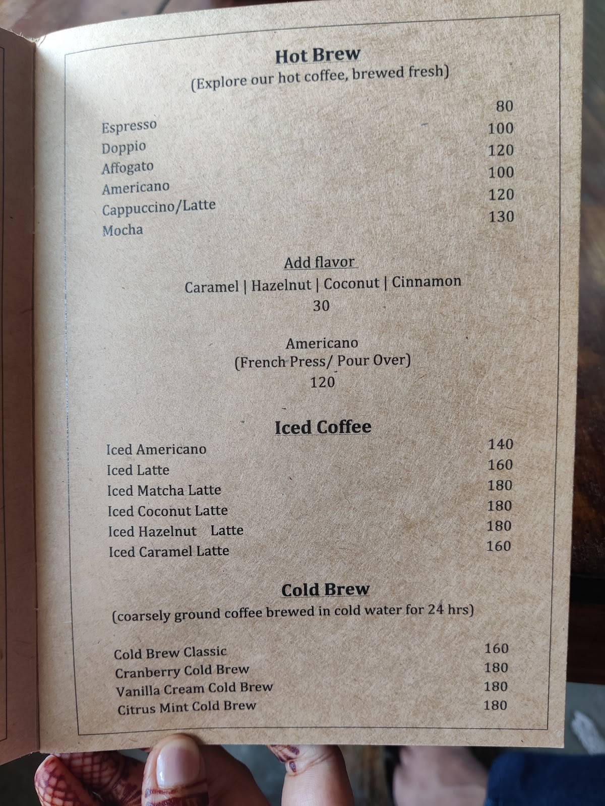 Menu at Art Cafe, Kalimpong, Rishi Rd