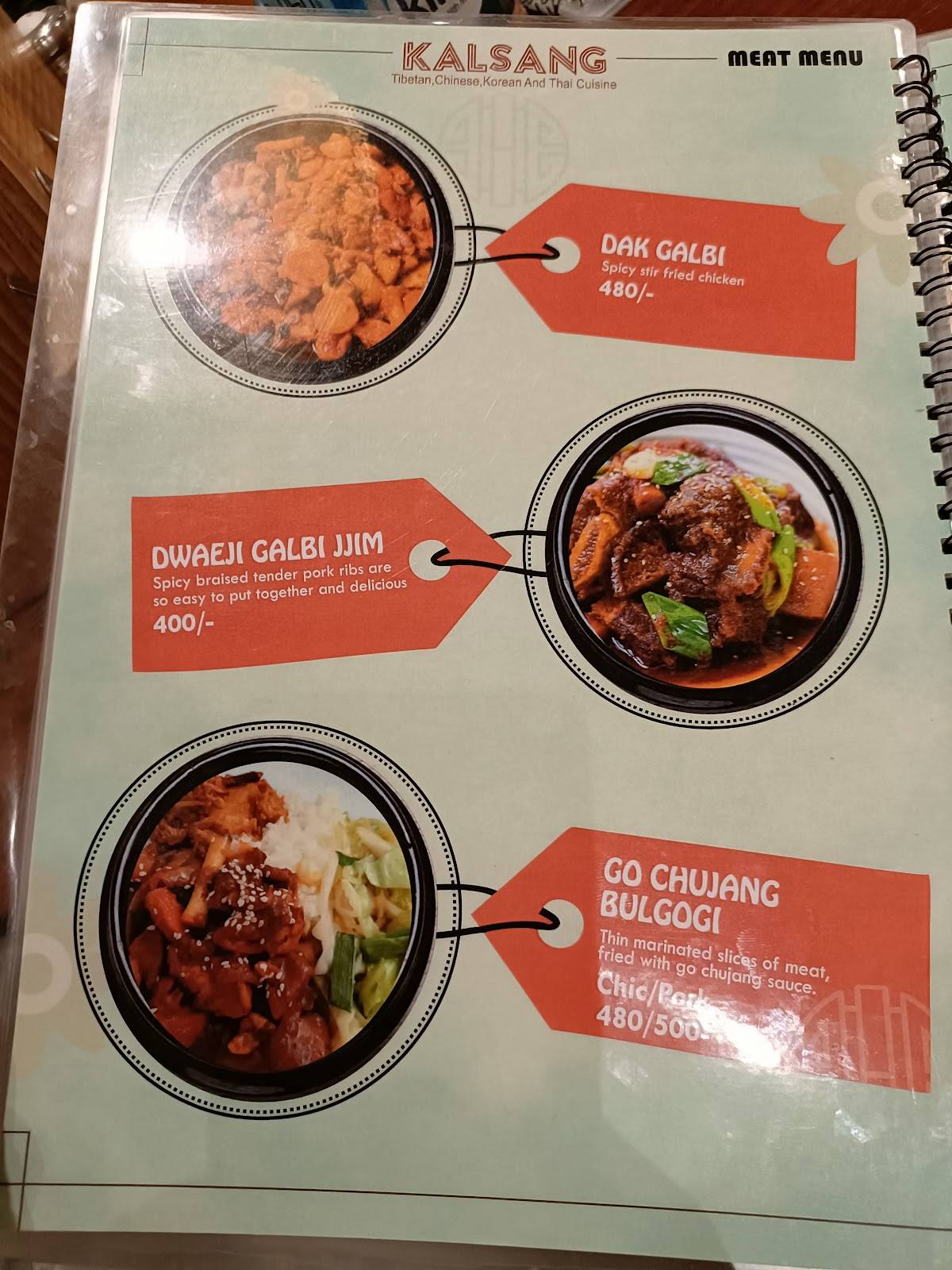 Menu at Kalsang Cafe and Restaurant, Dharamshala