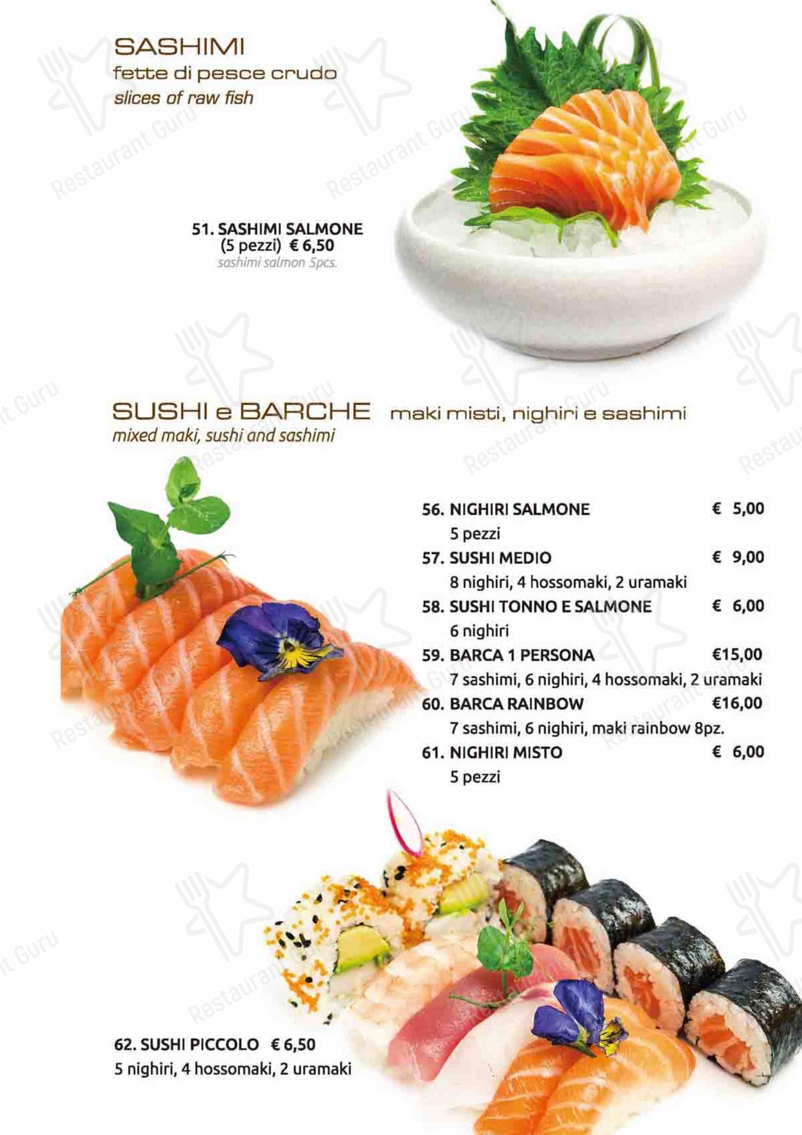 Speisekarte von Kama restaurant, Mailand