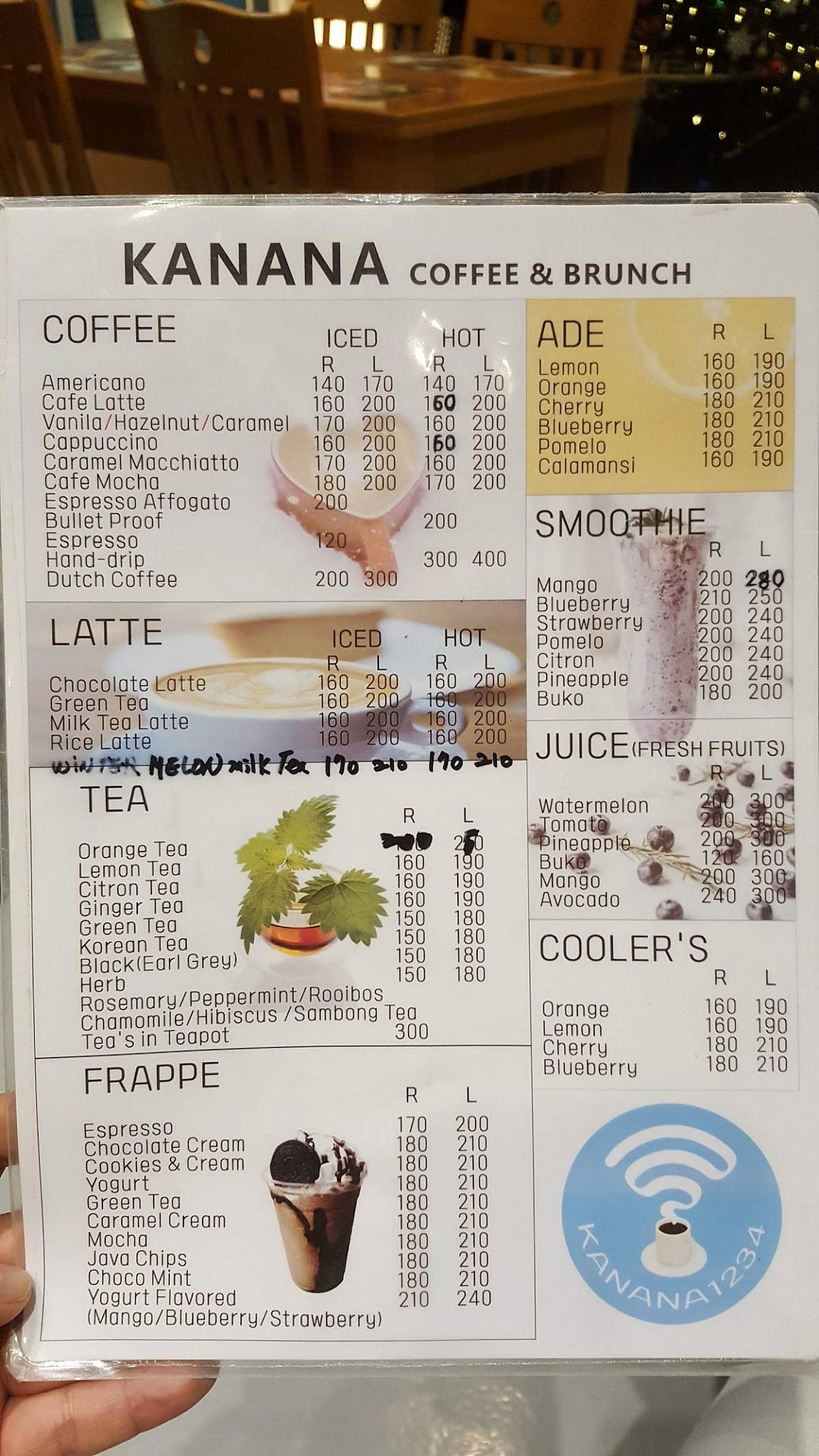 Menu at Kanana Cafe - Kananaskis Coffee, Mabalacat