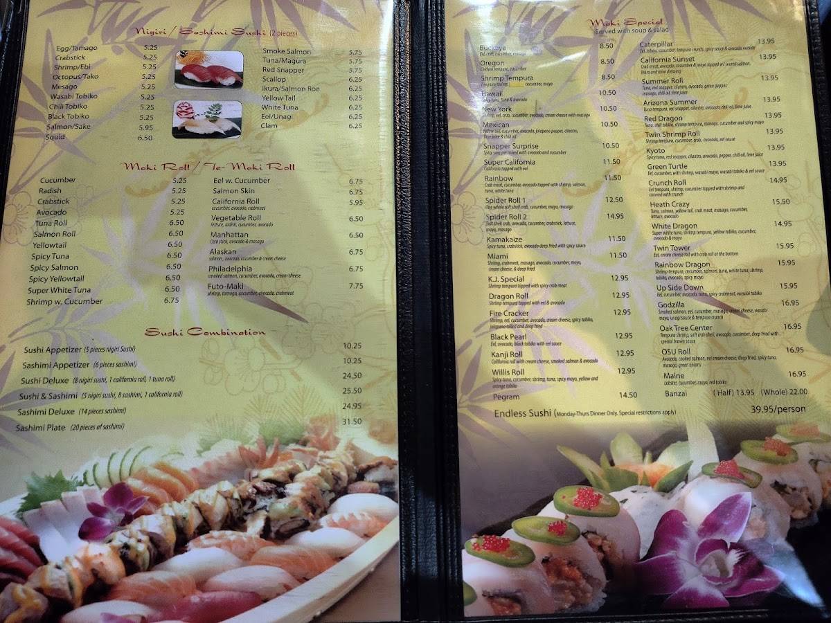 Menu at Kanji Japanese Steakhouse, Heath