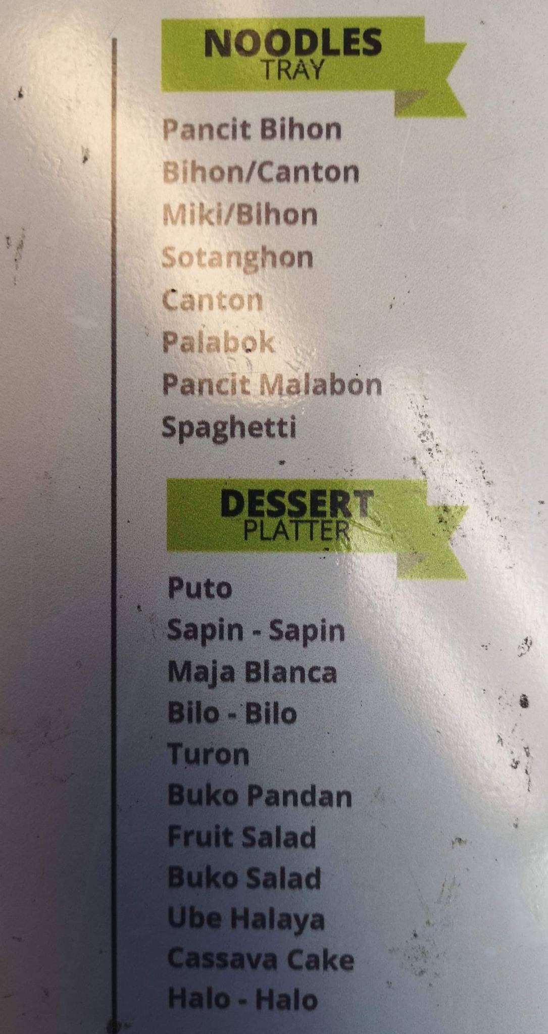 Menu at Kanto Filipino Streetfood restaurant, Fountain Valley