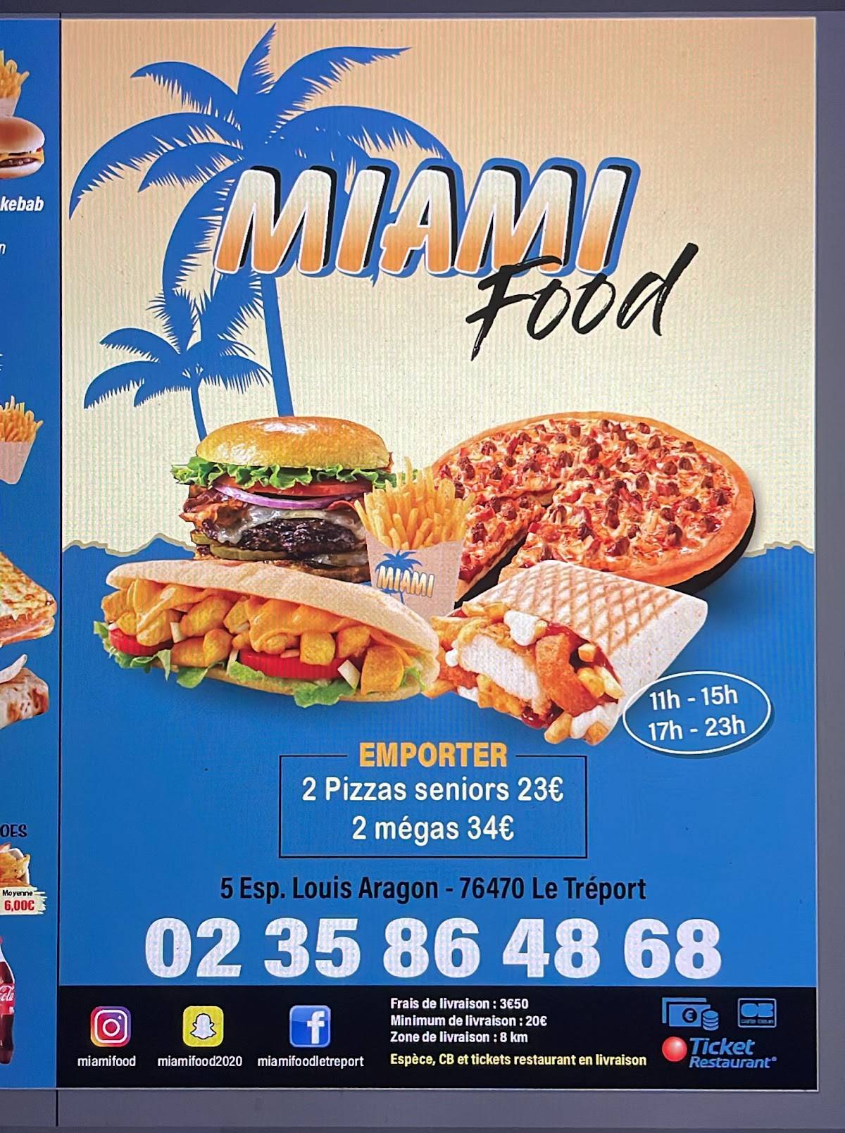 Menu au Kebab Miami Food restaurant, Le Tréport