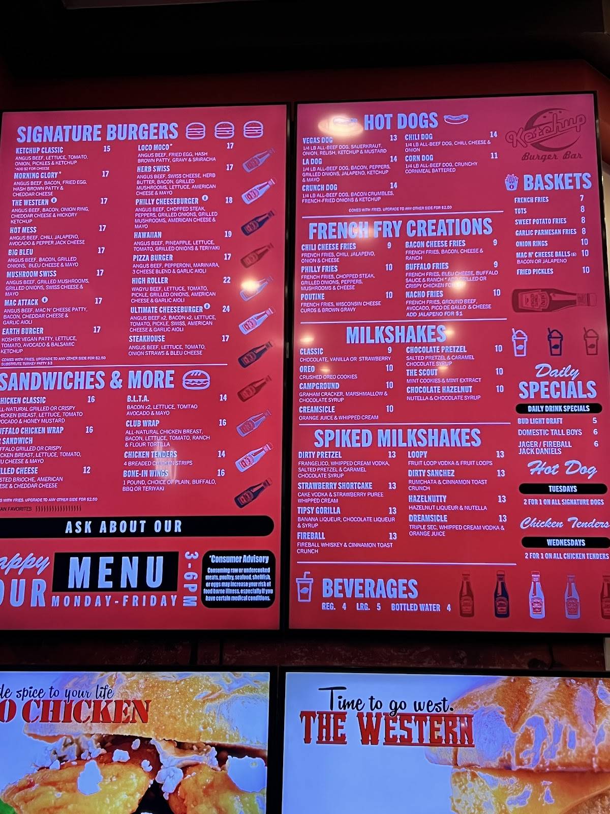Menu at Ketchup Premium Burger Bar, Las Vegas