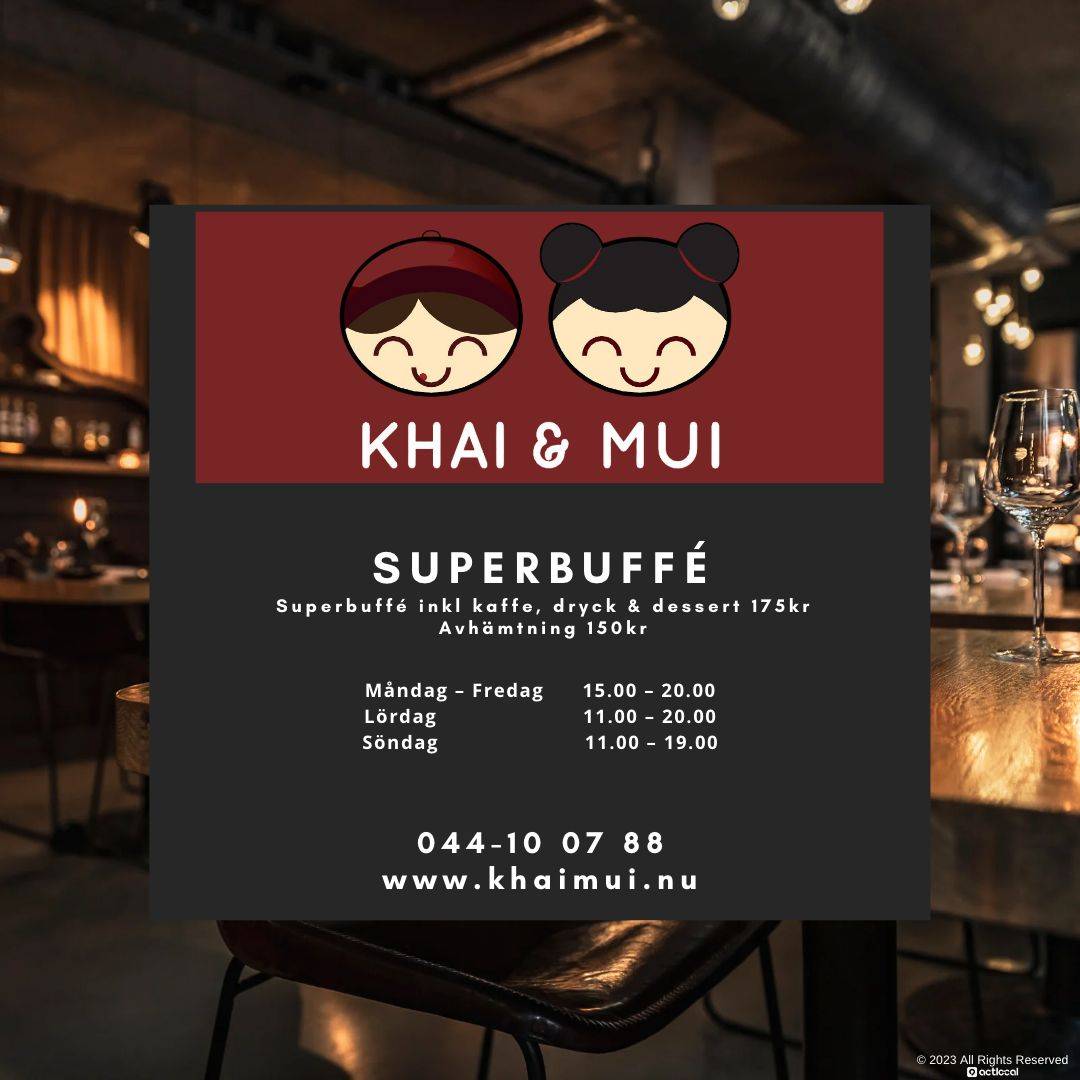 Menu at Khai & Mui - asiatisk restaurang Kristianstad restaurant ...