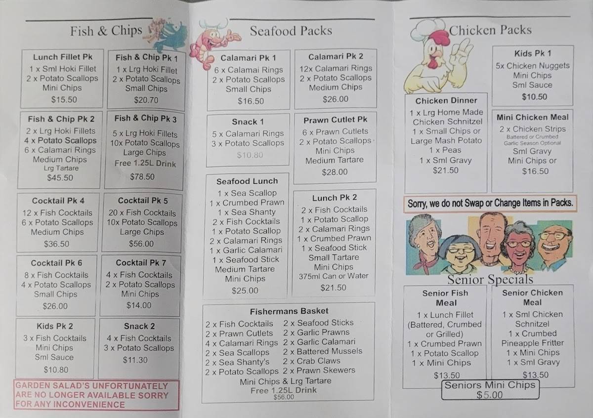 Menu at Killarney Vale Red Prawn & Seafood Takeaway fast food ...