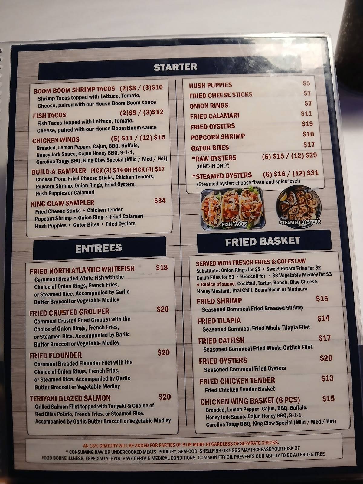 Menu at King Claw - Juicy Seafood & Bar, Rome, Shorter Ave Suite 12