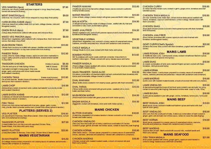 Menu at King Of Taste restaurant, West Leederville