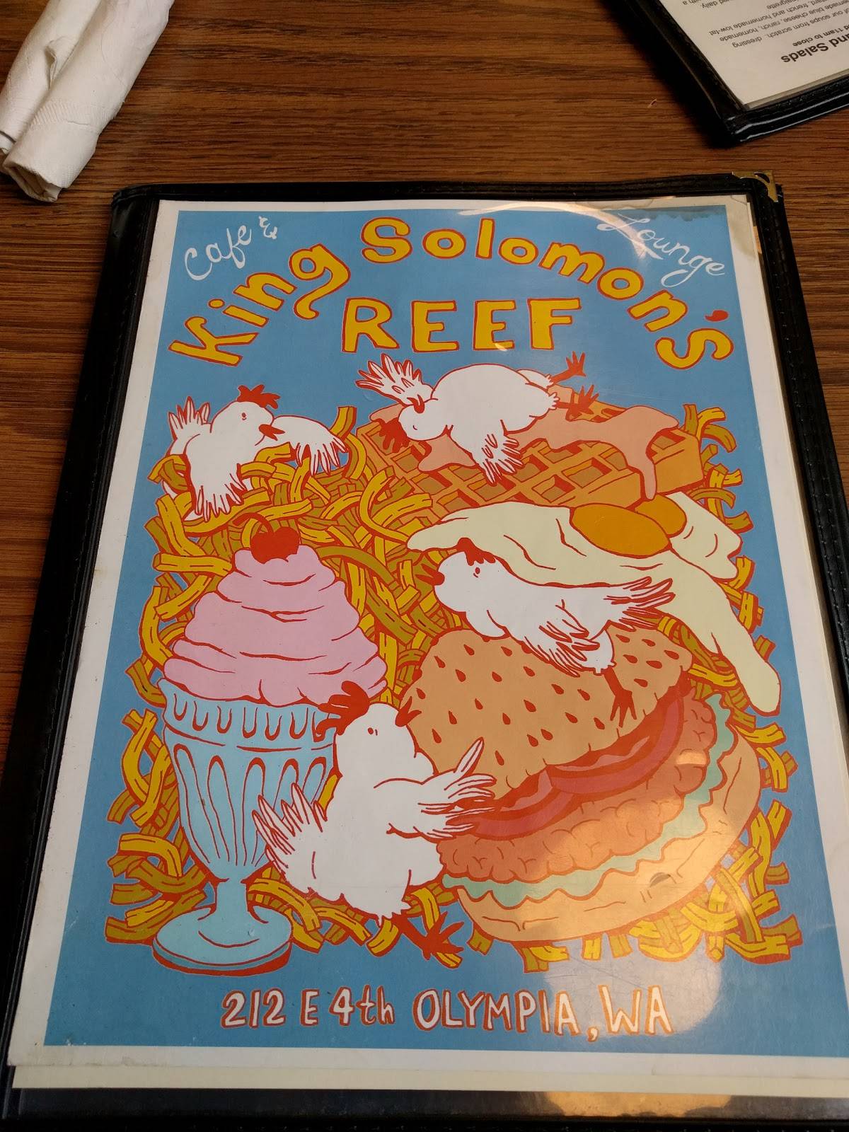 Menu at King Solomon's Reef Cafe and Lounge, Olympia