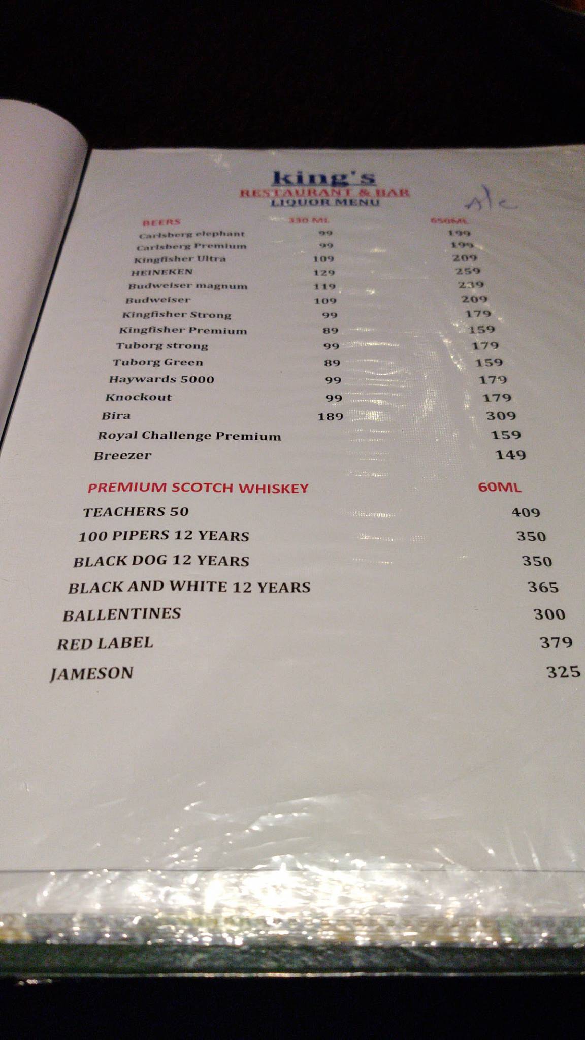 Menu at Kings Restaurant & Bar, Hyderabad, 13
