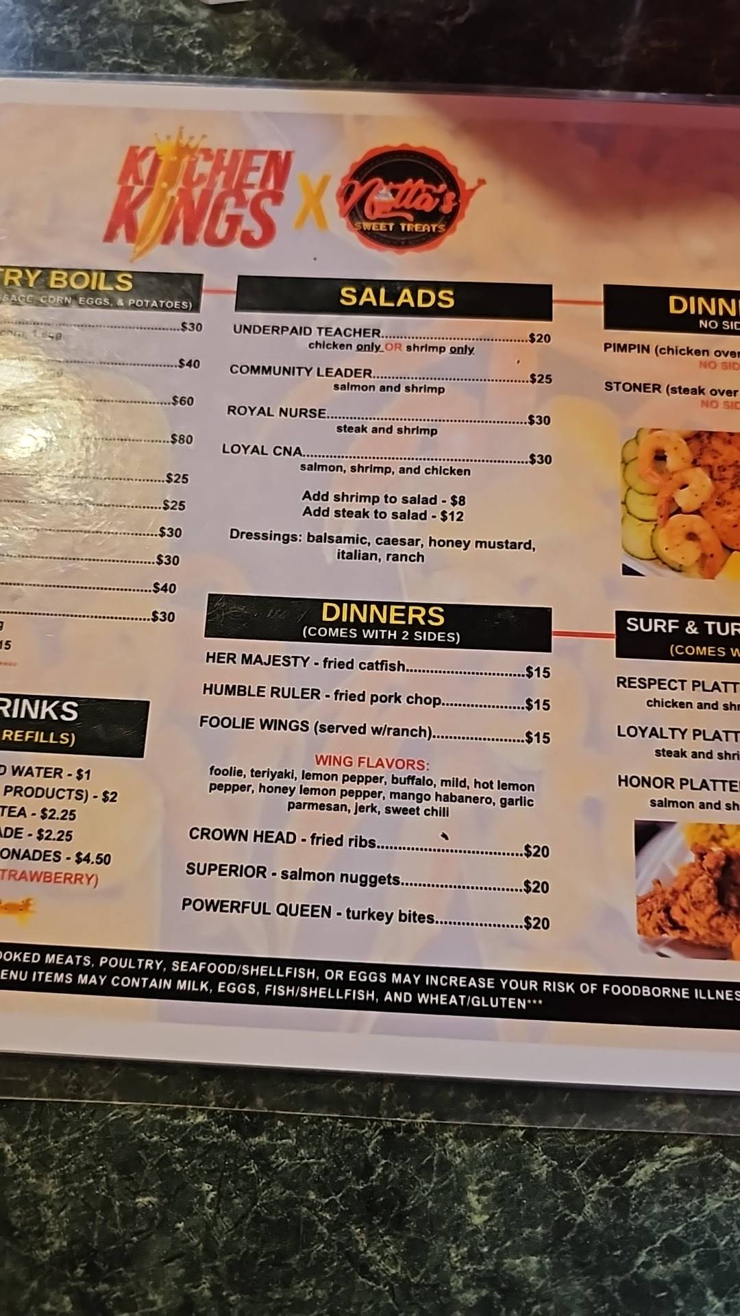 Menu at Kitchen Kings x Natta’s Sweet Treats restaurant, Augusta ...