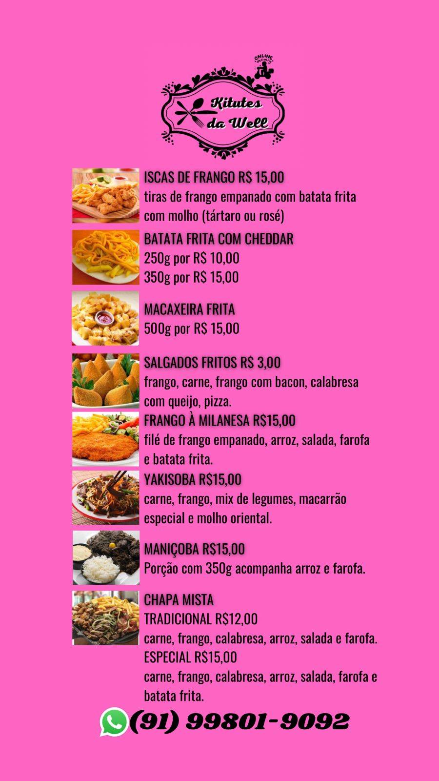 Menu em Kitutes da Well restaurante, Belém