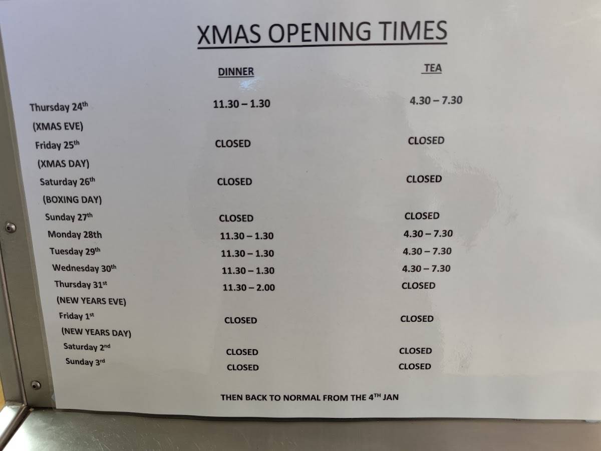 Menu at Knott End Chippy fast food, Preesall