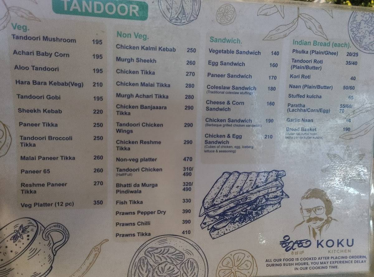Menu at Koku Kitchen, Bengaluru
