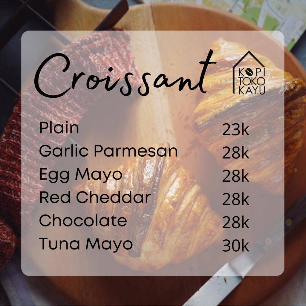 Menu at Kopi Toko Kayu restaurant, Jakarta
