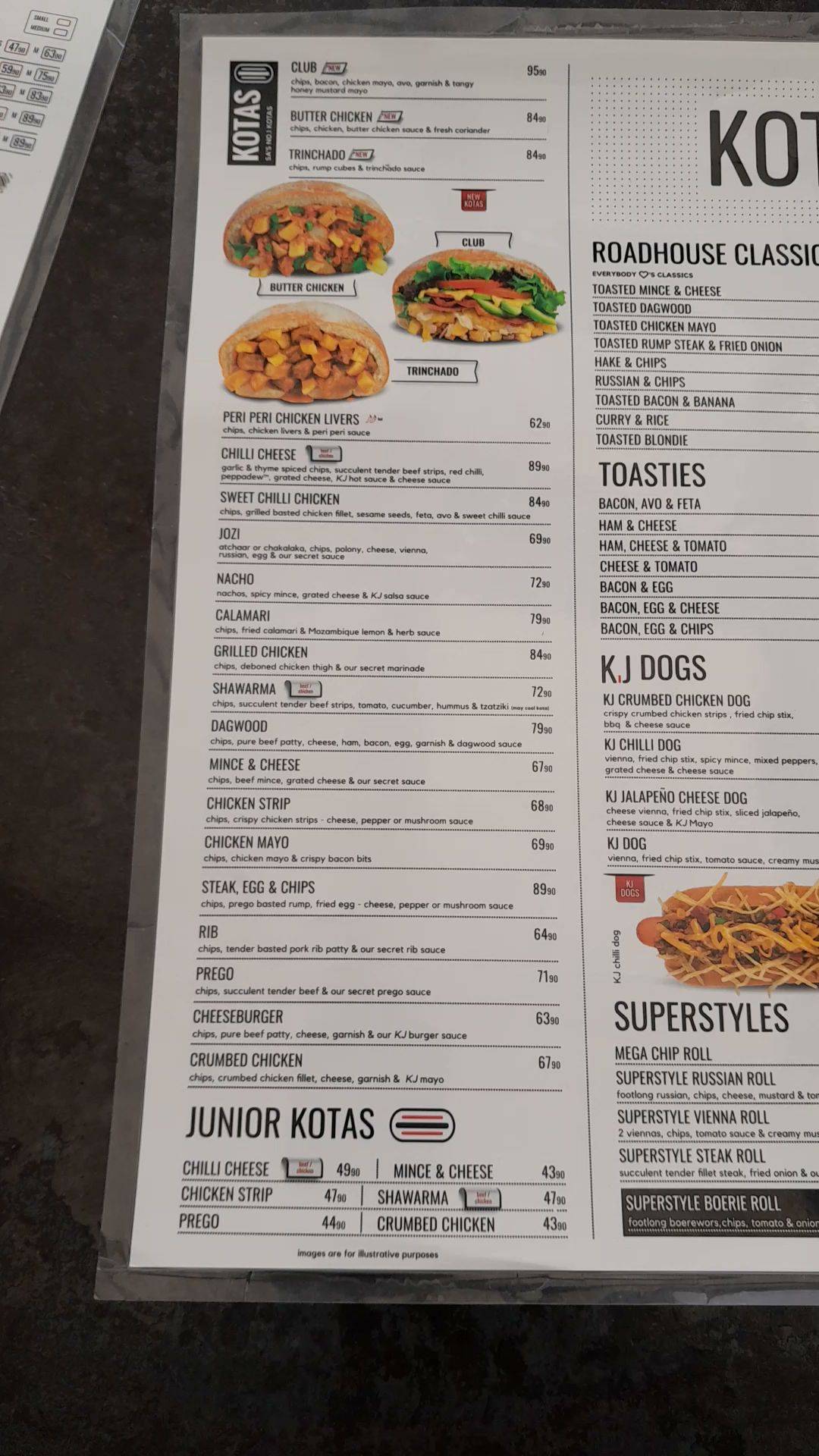 Menu at Kota Joe Roadhouse - Edenvale restaurant, Edenvale, 13 Van ...
