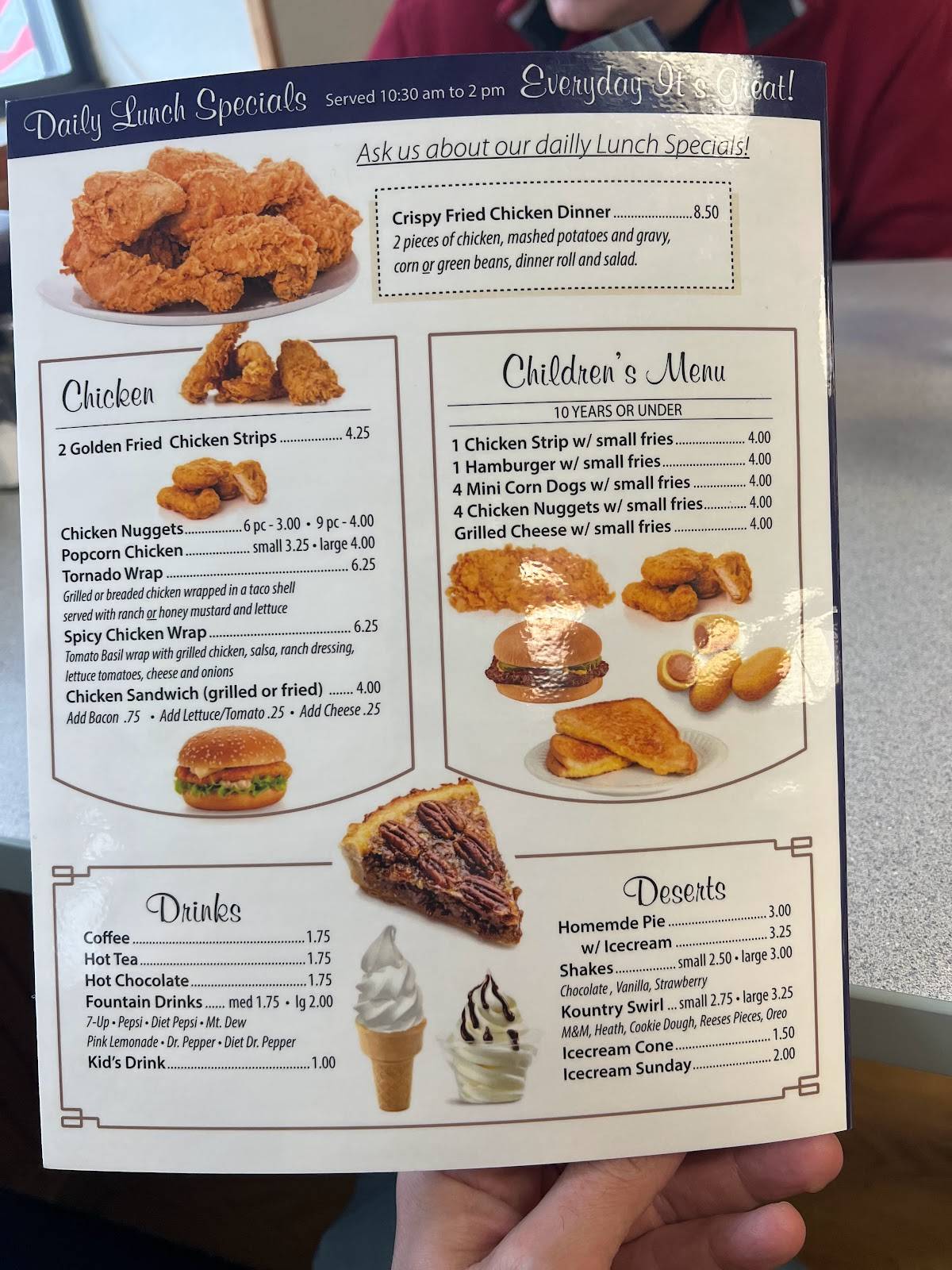 Menu at Kountry Kitchen restaurant, Teutopolis