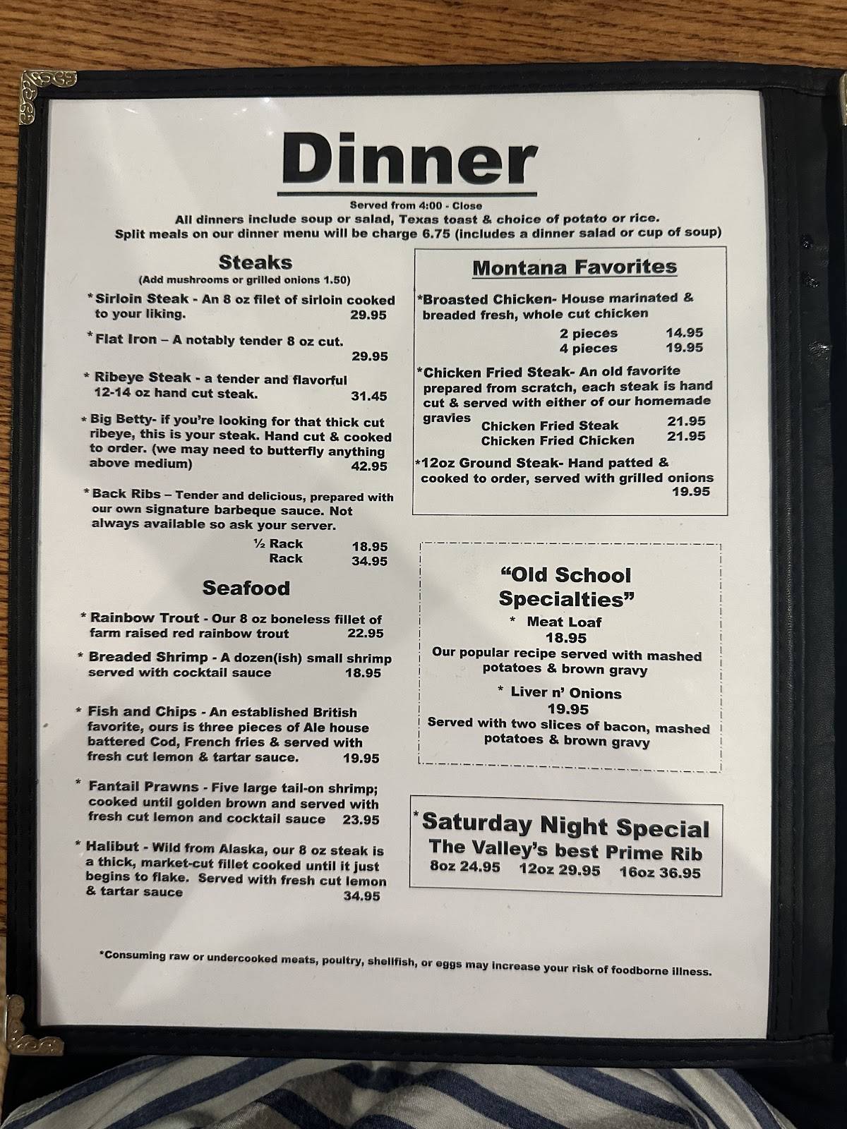 Carta de Kountry Korner Café, Four Corners