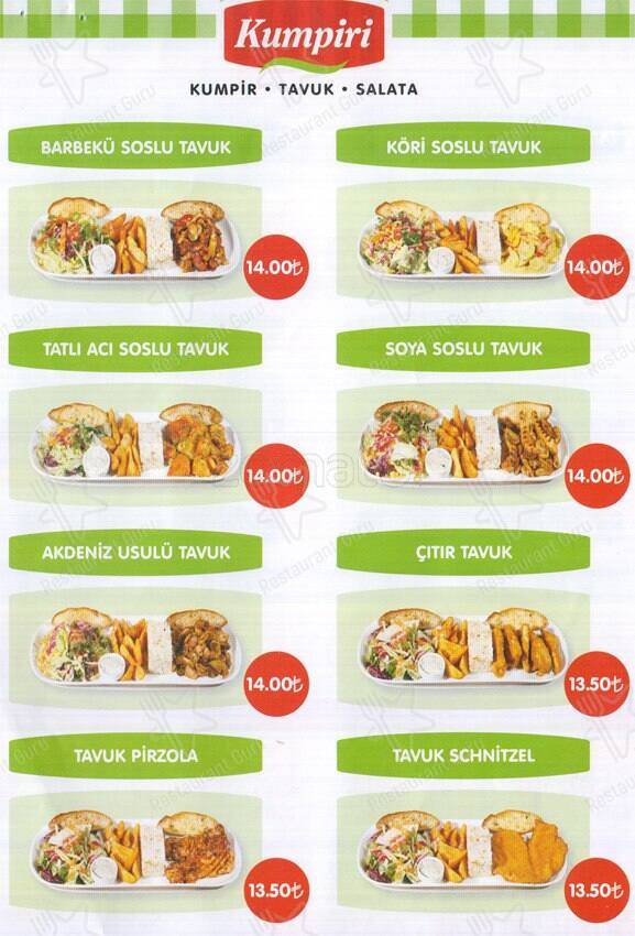 Menu at Kumpir fast food, Istanbul, İstiklal Sok. Optimum Outlet No: 10 ...