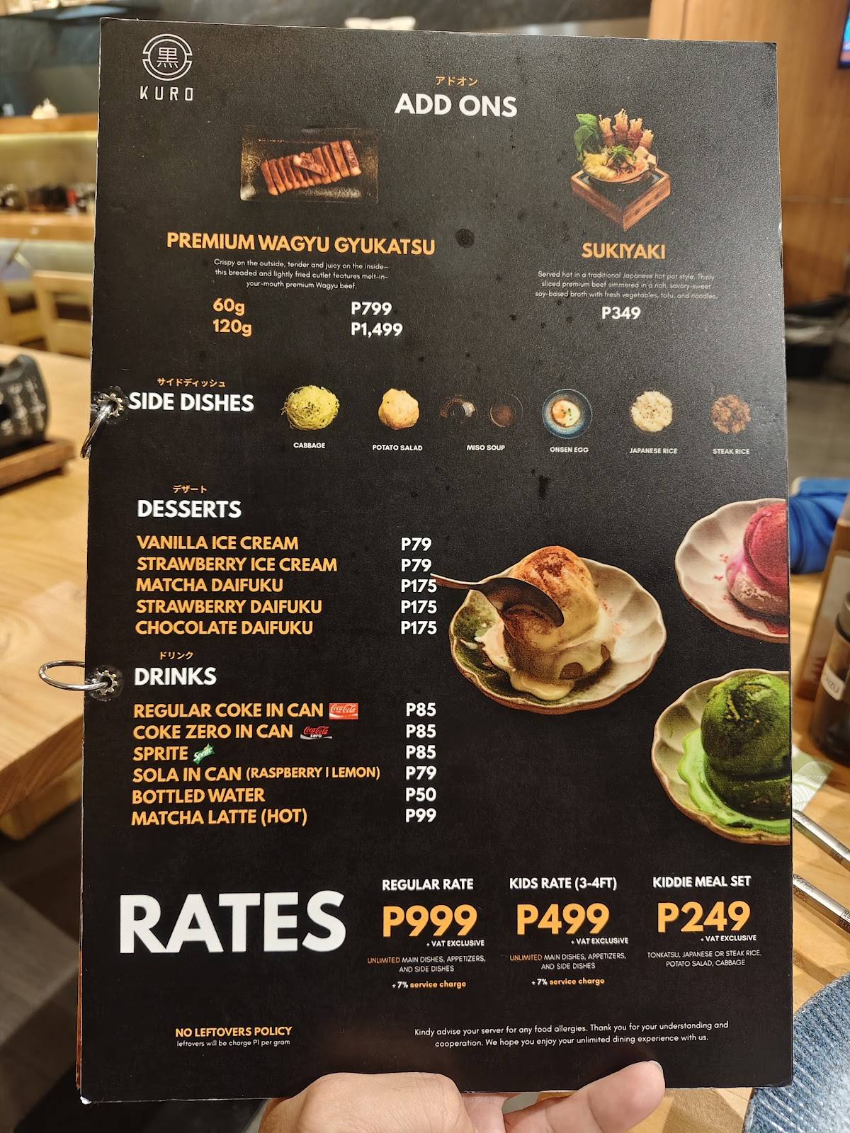 Menu at Kuro Unlimited Japanese Gyukatsu & Tonkatsu Cutlet restaurant ...