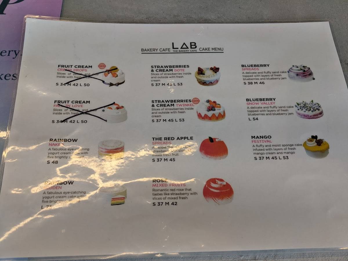 Carta del restaurante LAB Rhodes, Rhodes