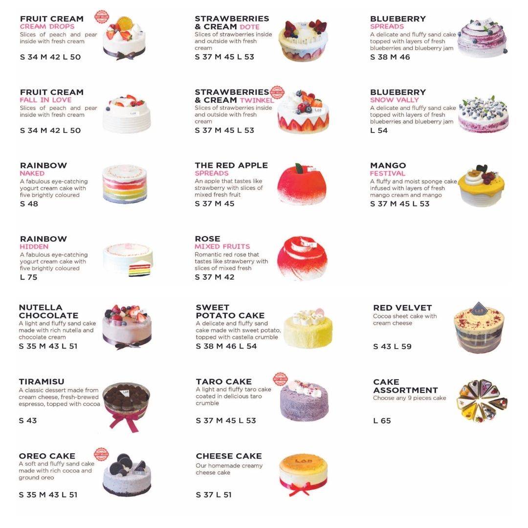 Carta del restaurante LAB Rhodes, Rhodes