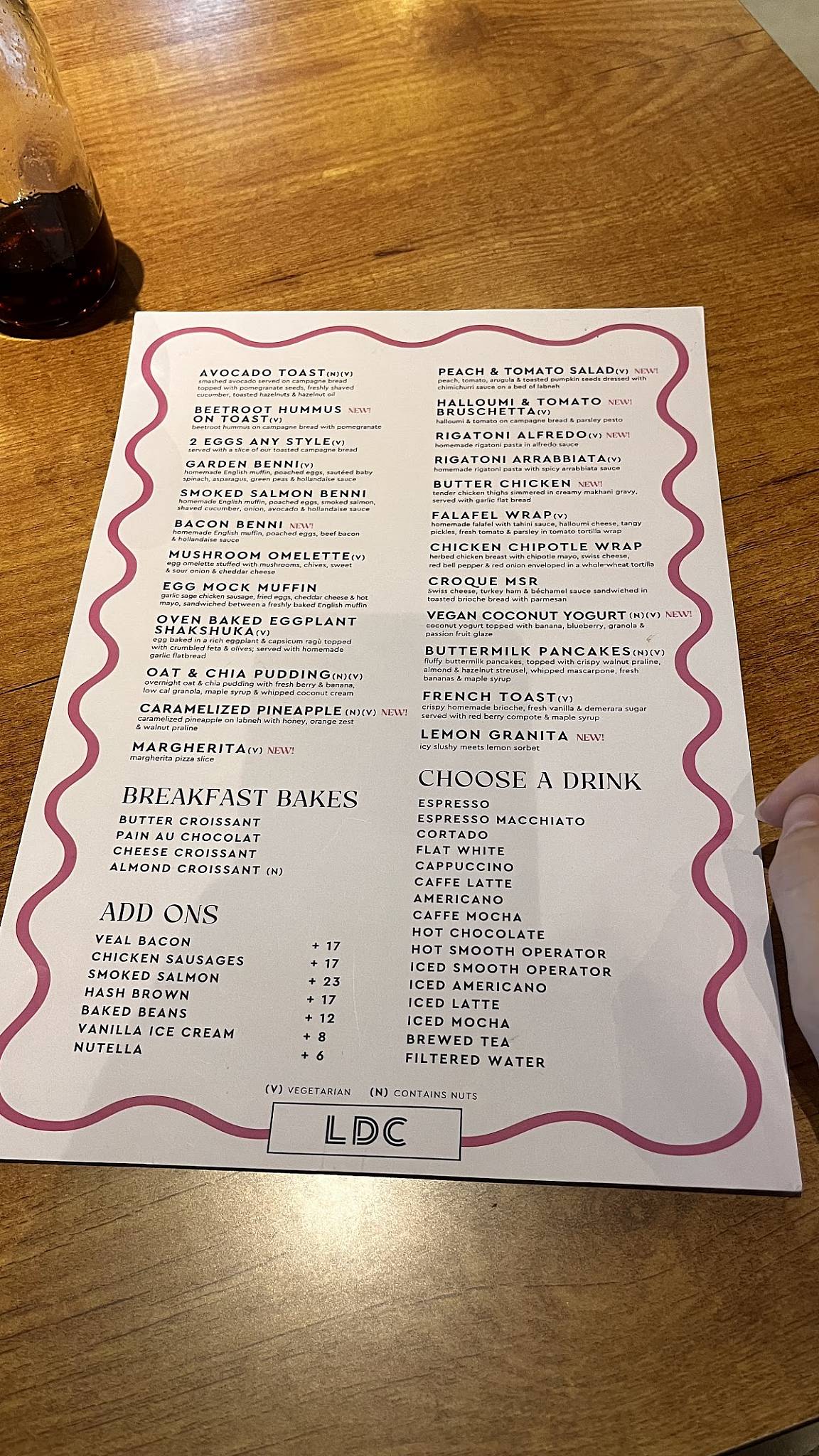 Carta del restaurante LDC Kitchen+Coffee - BCT, Dubai, Ground Floor