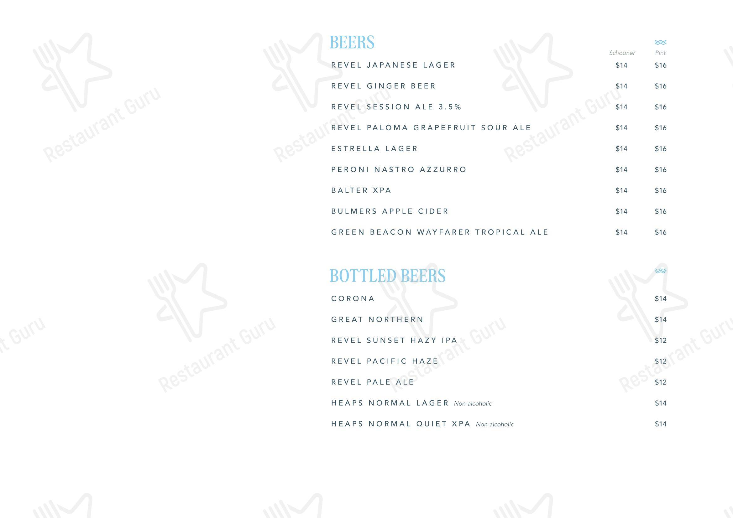 Menu at LINA ROOFTOP restaurant, South Brisbane