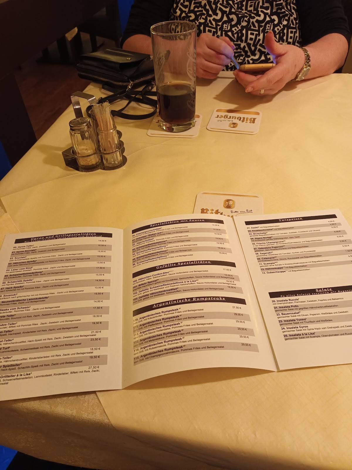 Speisekarte von Restaurant Lisa, Saterland
