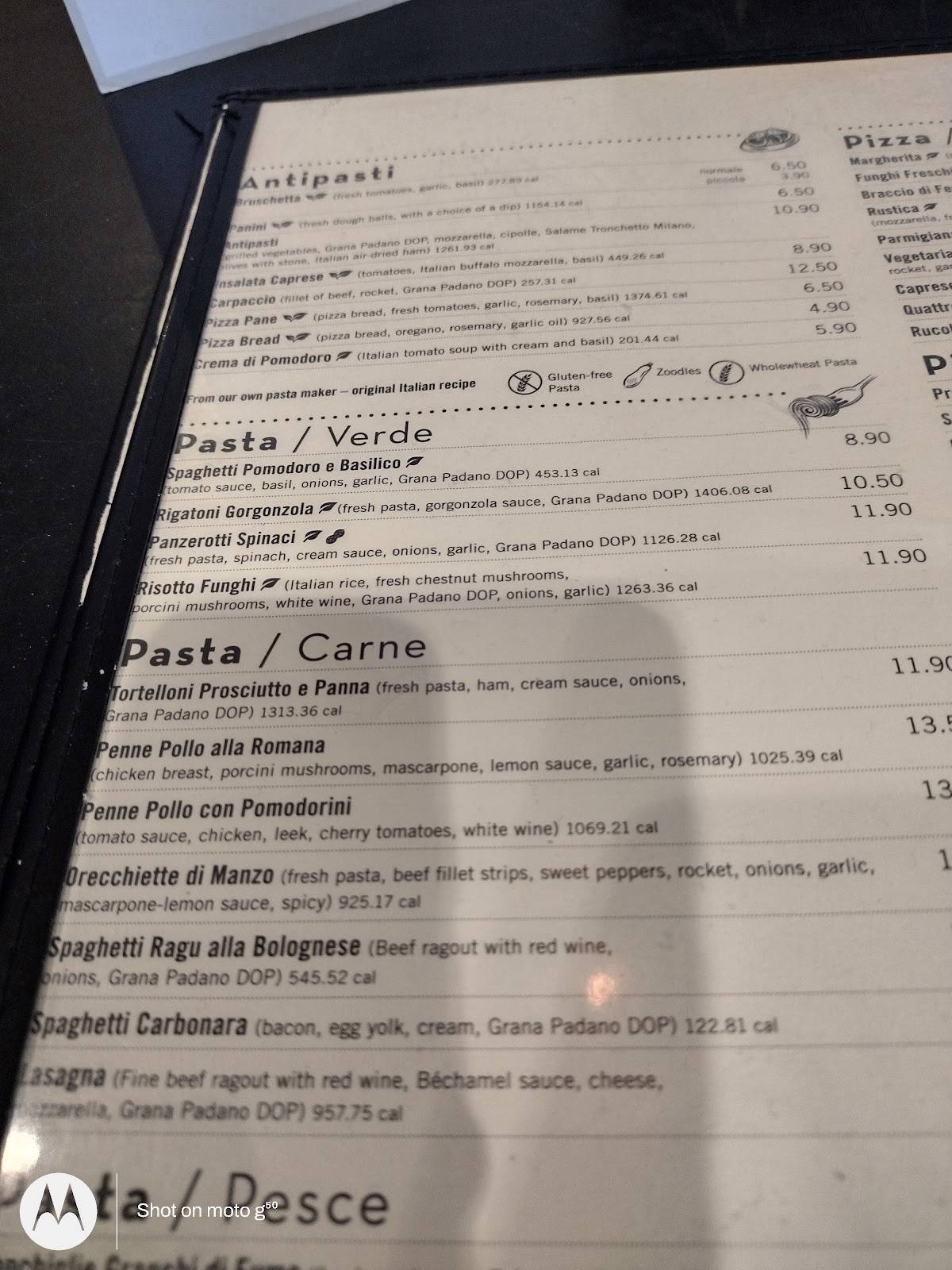 Menu at L'Osteria Southampton pizzeria, Southampton