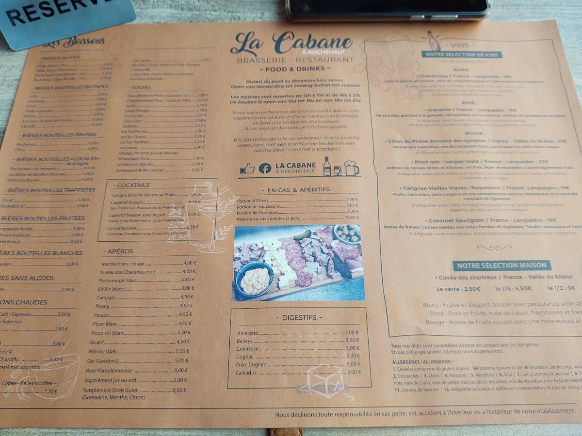 Carta de La Cabane, Bouillon, Rue des Moissons 10