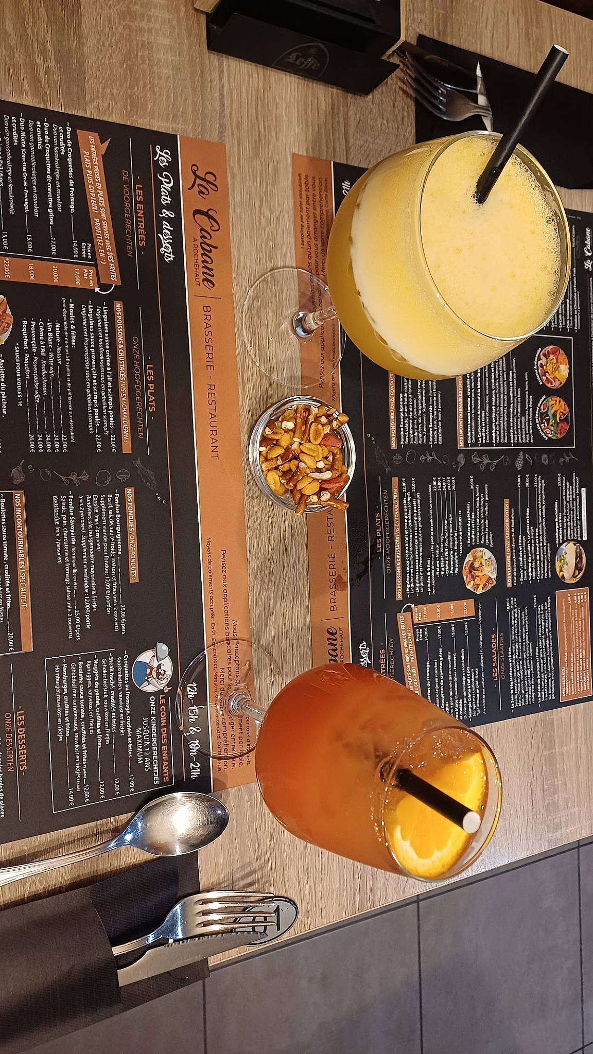 Menu au La Cabane, Bouillon, Rue des Moissons 10
