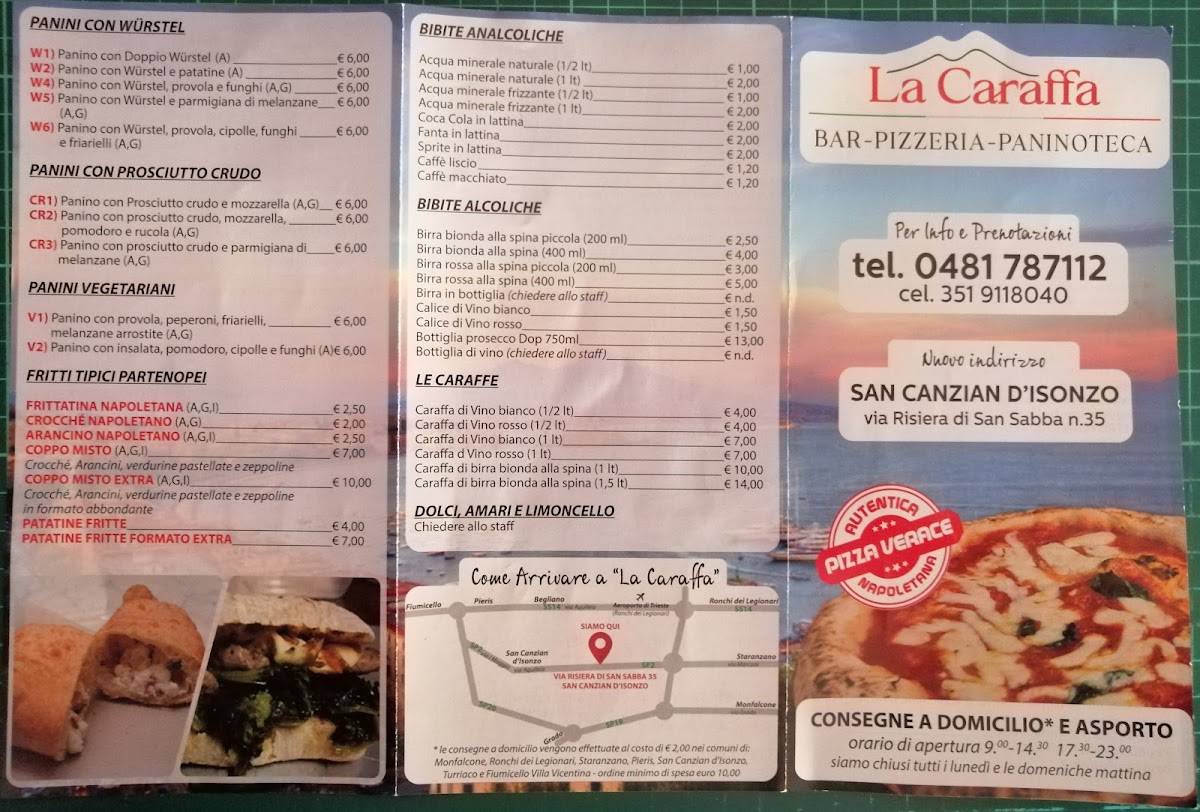 Menu da Pizzeria Paninoteca La Caraffa, San Canzian d'Isonzo
