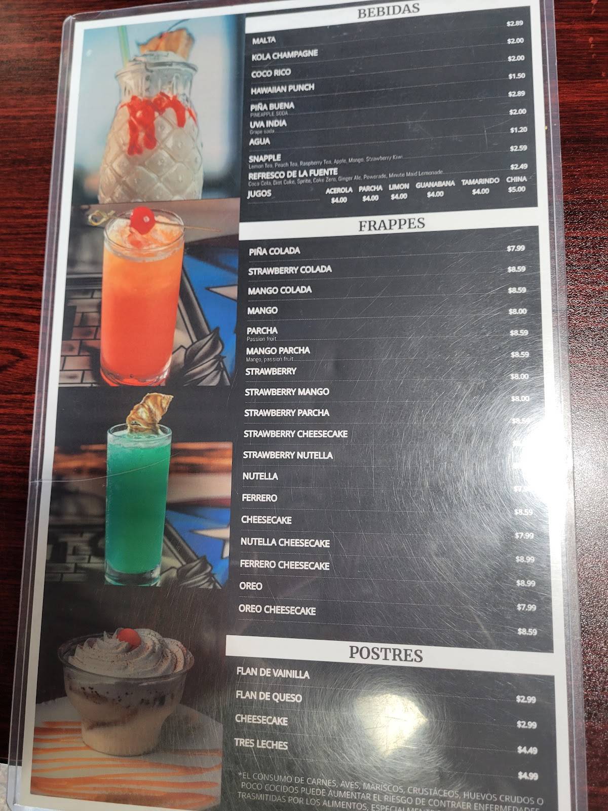 Menu at La Criolla Cafe & Restaurant, Davenport