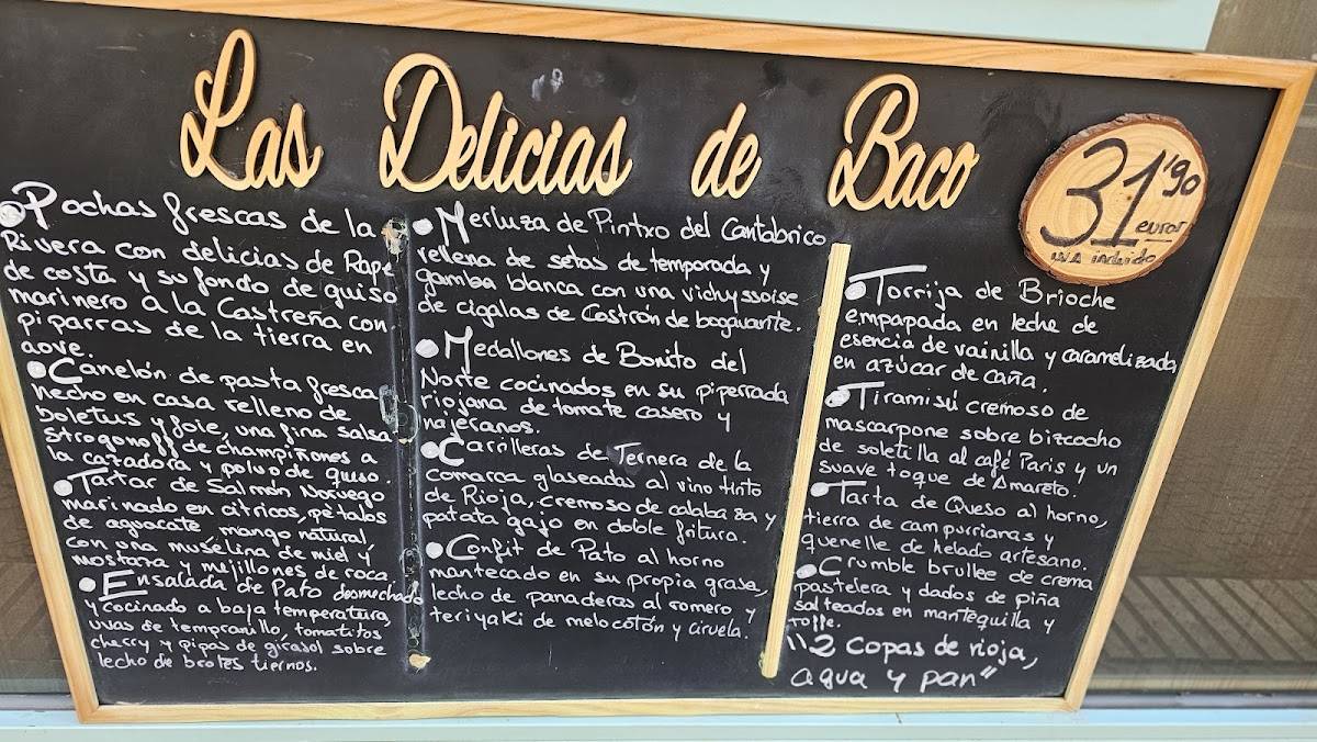 Carta del restaurante La Cuchara del Baco, Logroño