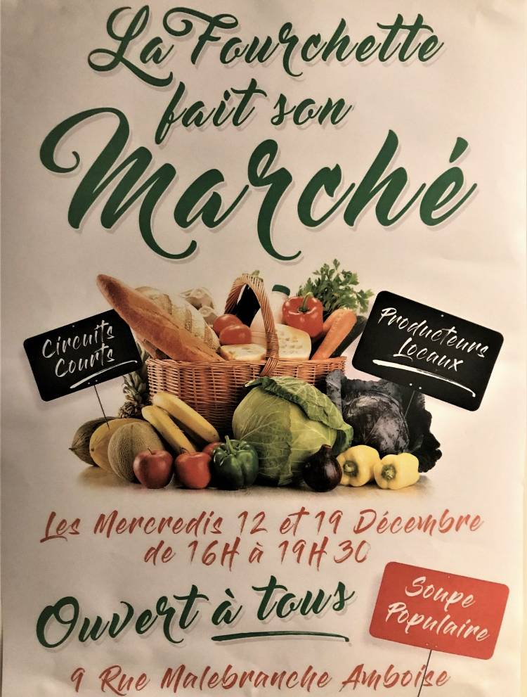 Menu at La Fourchette restaurant, Amboise