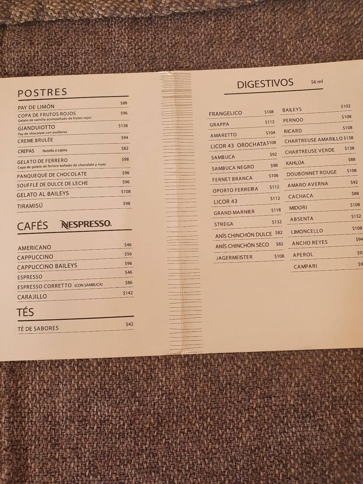 Carta del restaurante La Moresca Chapalita, Guadalajara, Av del Las ...