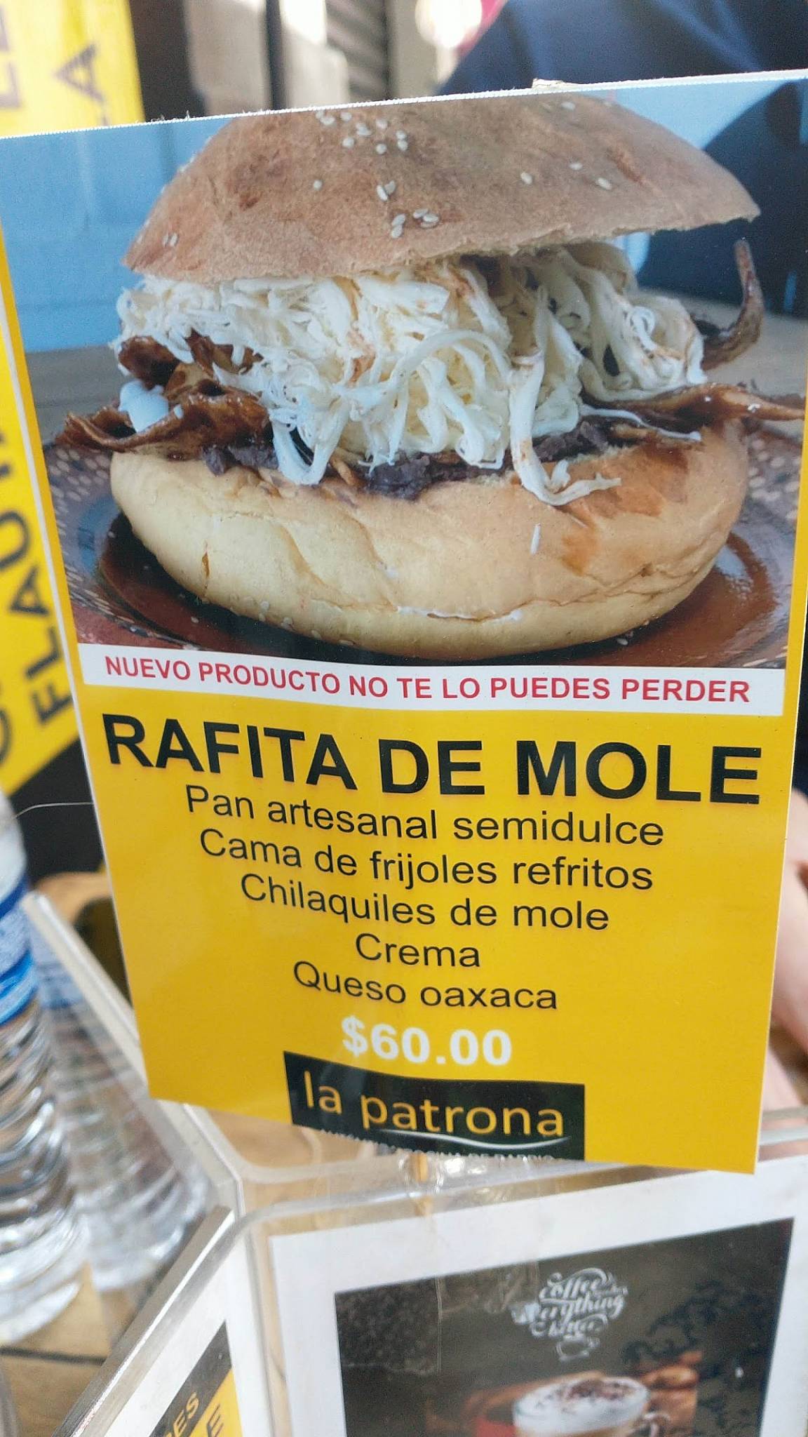 Menu at La Patrona -Auténtica Cocina de Barrio-, Mexico City