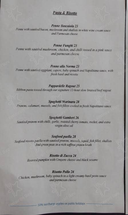 Menu at La Petite Birkenhead cafe, Drummoyne