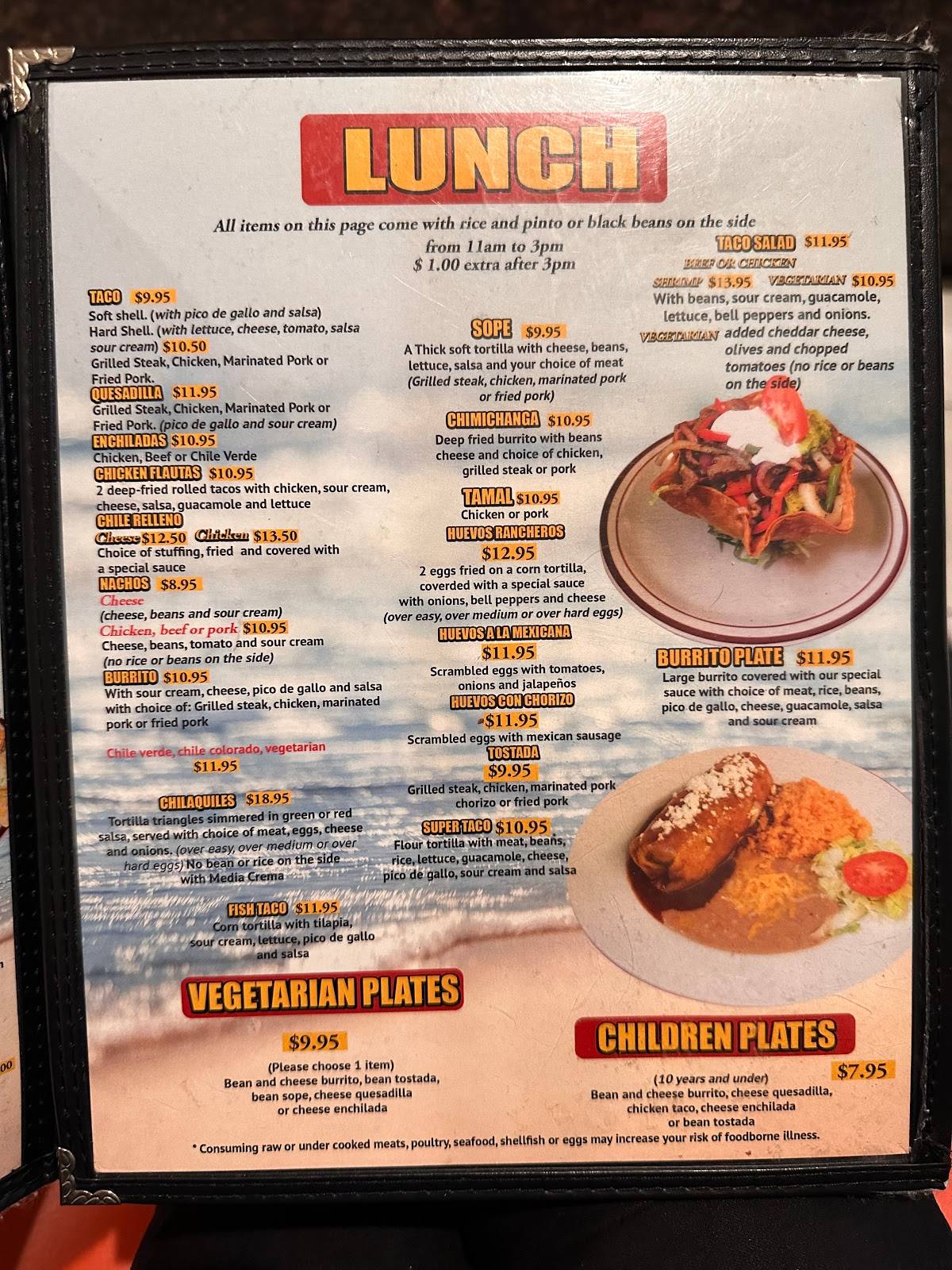 Menu at La Roca Mexican Restaurant, Newport