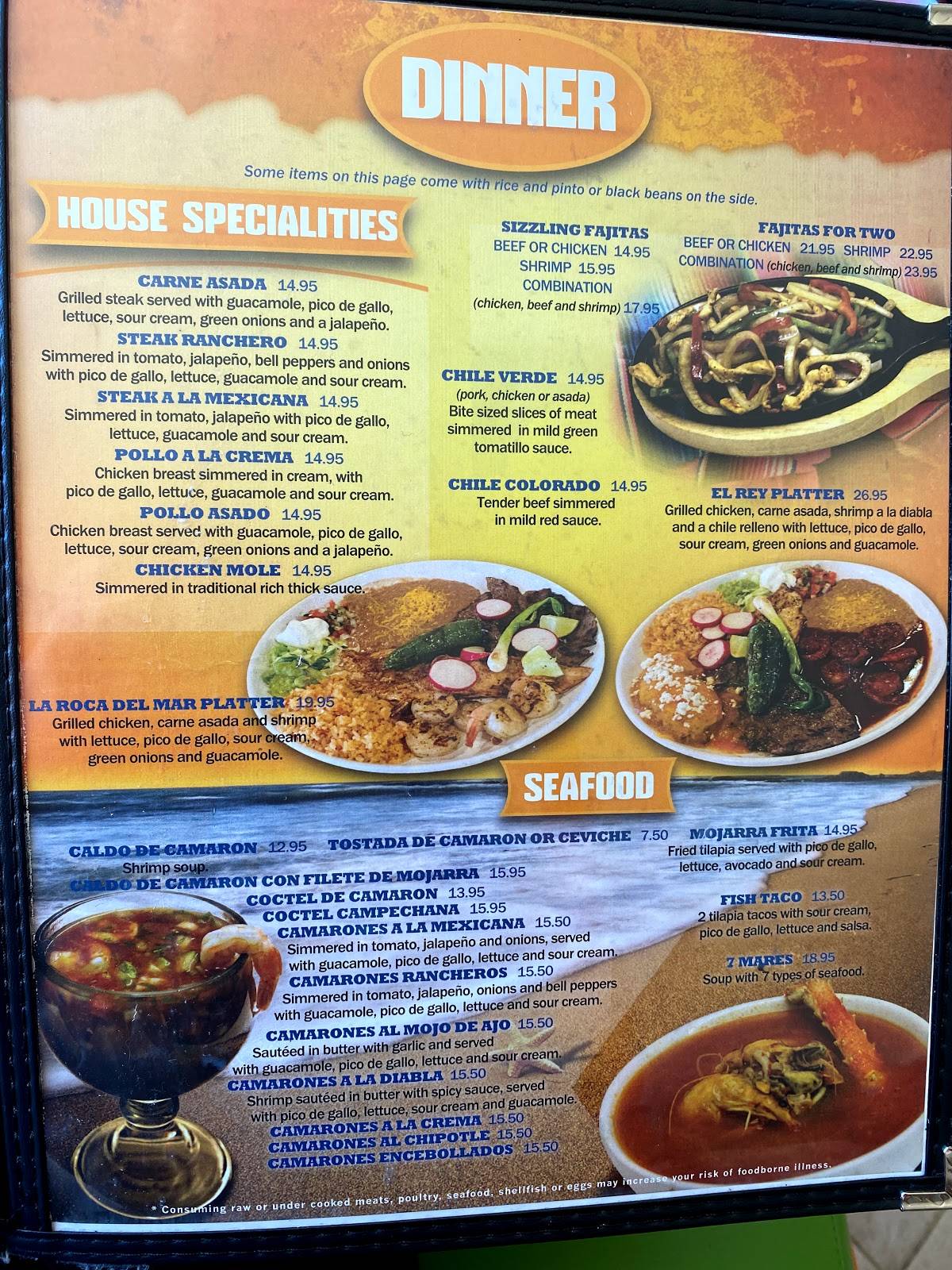Menu at La Roca Mexican Restaurant, Newport