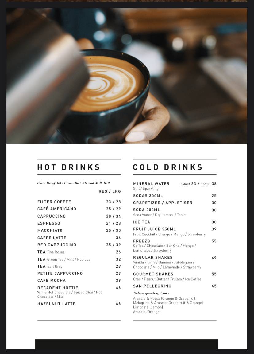 Menu at La Strada Cafe - Italian Street Food, Edenvale