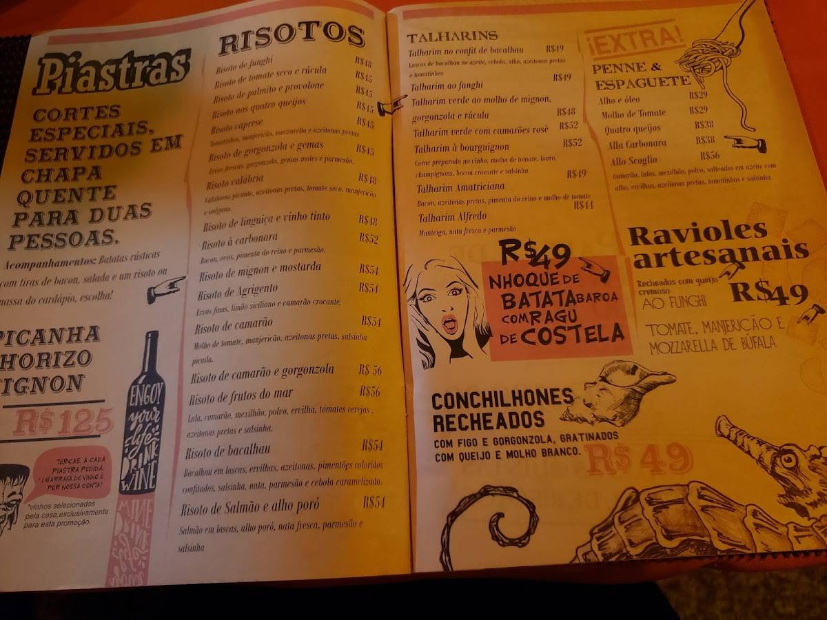 Carta del restaurante La Strega, Foz do Iguaçu, Av. das Cataratas